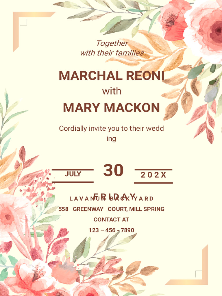 Yellow Wedding Invitation Card-WPS Office - Phoenix | PDF