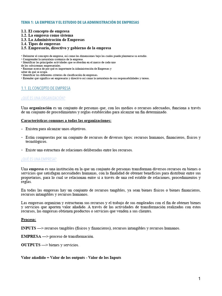 Resums Tema 1 Ade | PDF | Business | Junta Directiva