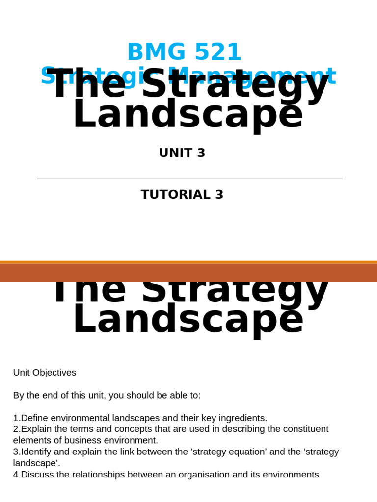 Unit 3 - The Strategy Landscape | PDF | Profit (Economics) | Goal