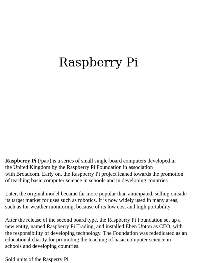 Rasp i Intro | PDF | Raspberry Pi | Manufactured Goods
