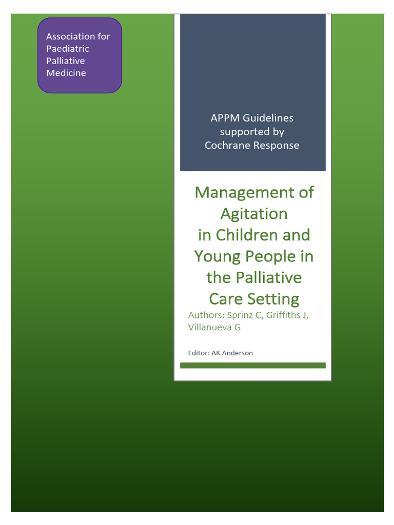 Agitation Clinical Guidelines APPM | PDF | Benzodiazepine | Palliative Care