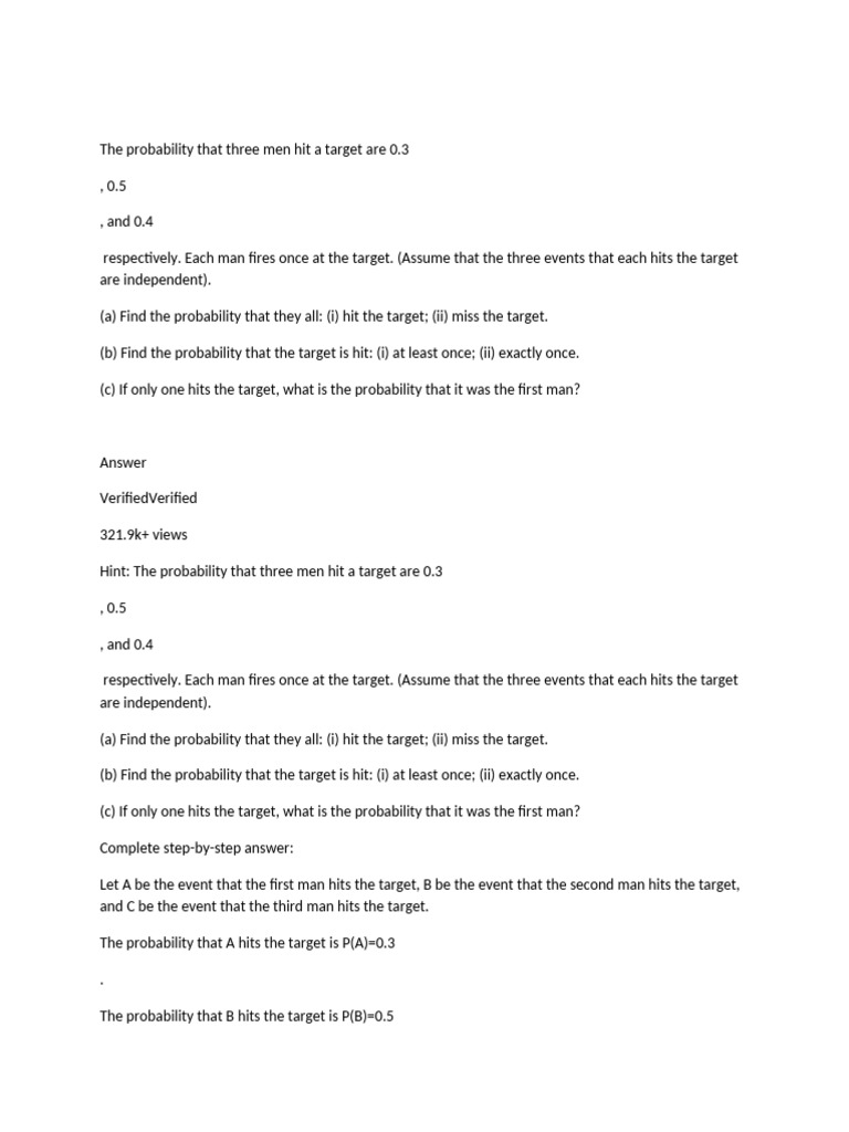 Target Hit Probability Analysis | PDF | Mathematics | Arithmetic