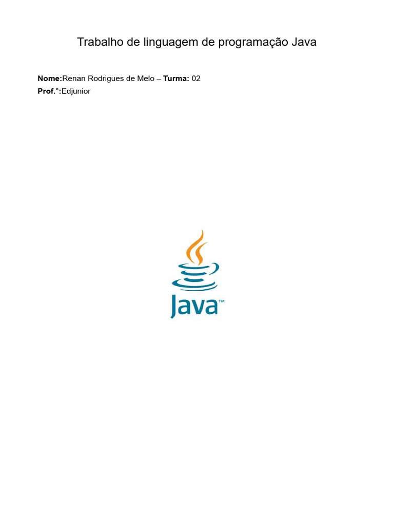 Fundamentos e Características do Java | PDF | Classe (programação de ...