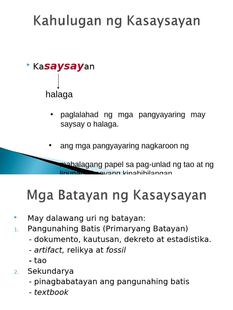 Kahulugan at Kahalagahan NG Kasaysayan | PDF
