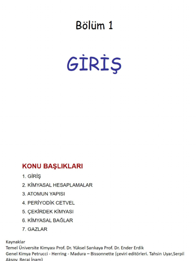 Giriş, Konular | PDF