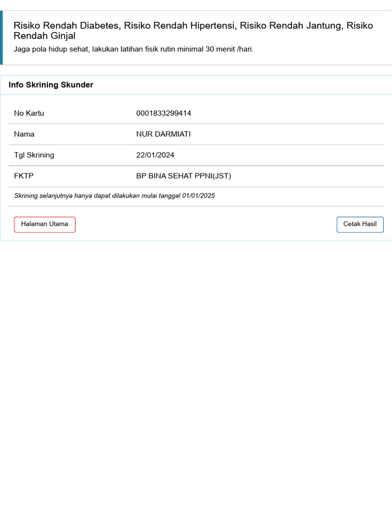Web Skrining Bpjs Kesehatan Nur Darmiati | PDF