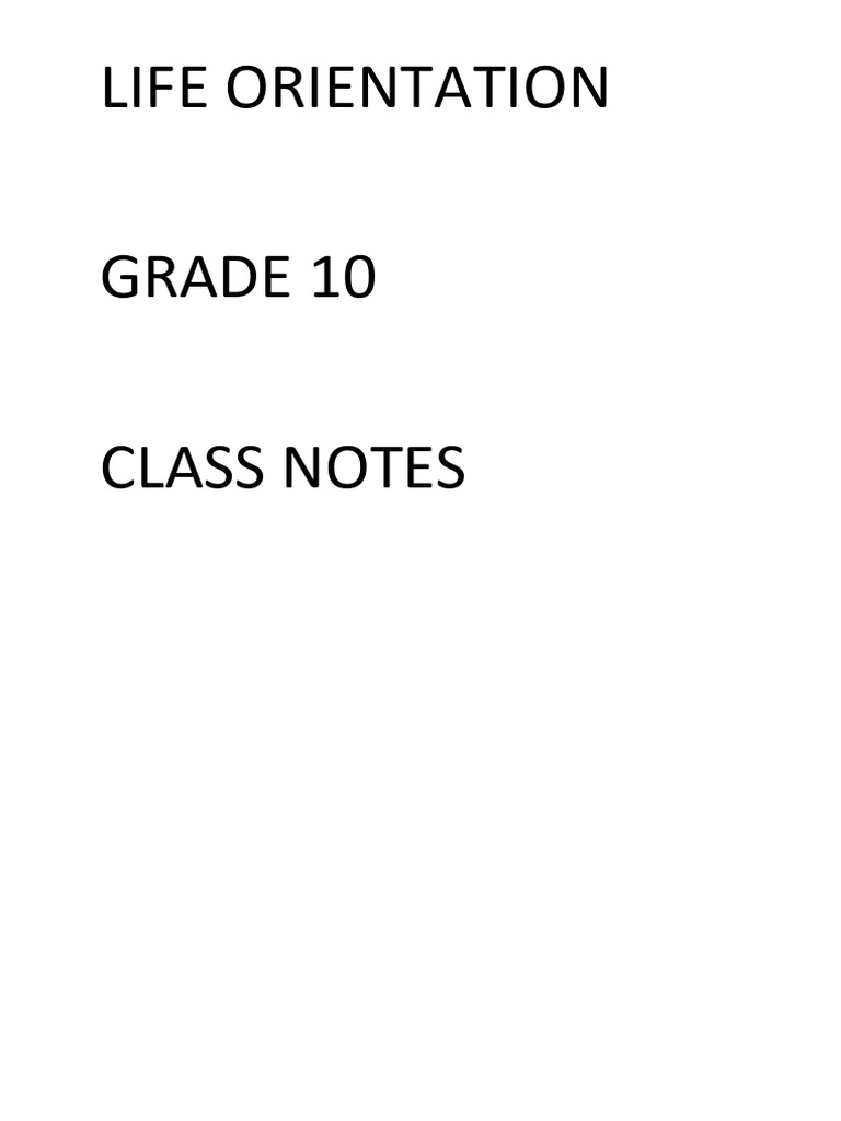 LIFE ORIENTATION Lesson Notes and Activity | PDF | Woman | Taxes