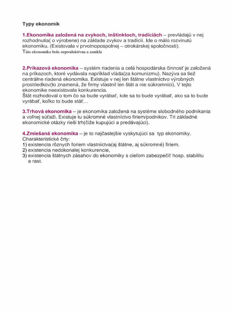 Typy Trhov, Ekonomík | PDF