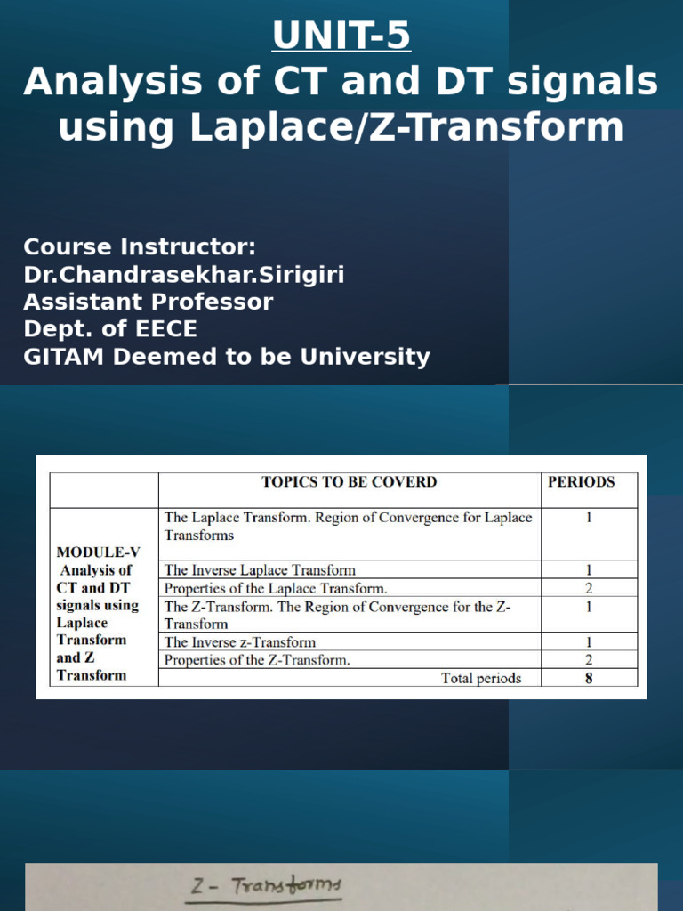 Unit 5(Z Transform) | PDF