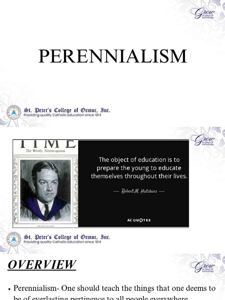 Understanding Perennialism in Education | PDF | Curriculum | Knowledge