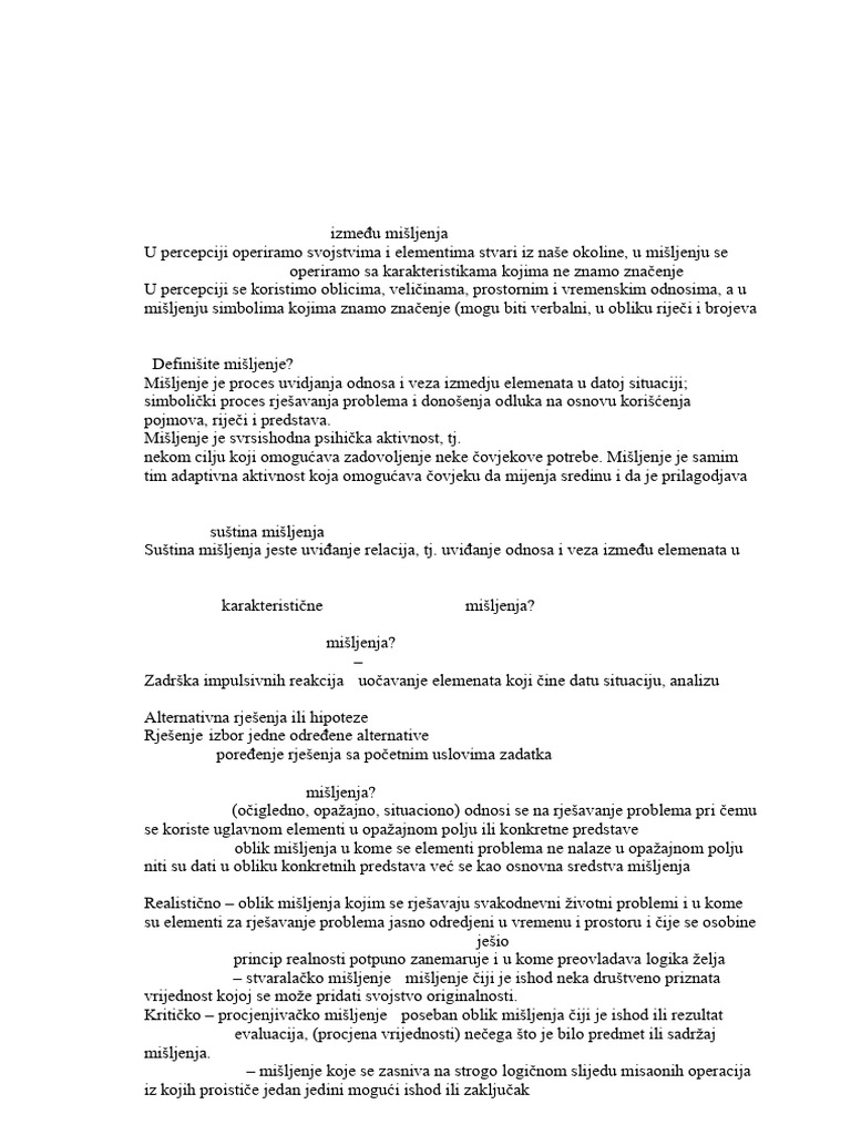 Pitanja Psihologija II - Do 24. Pitanja | PDF