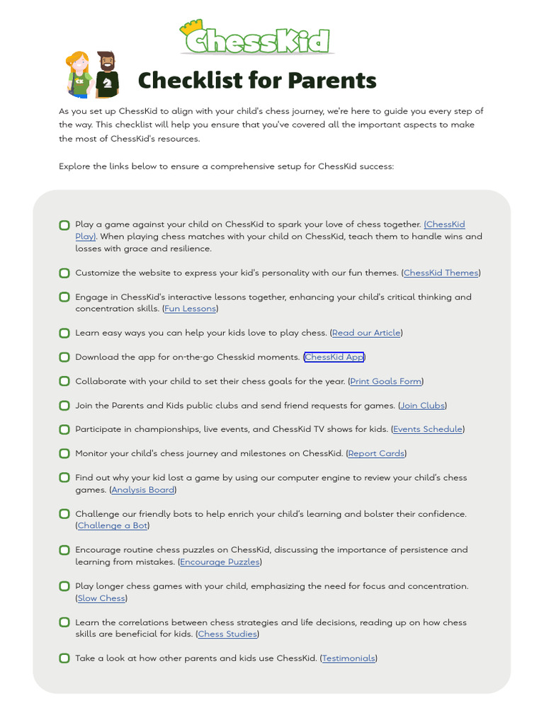 Checklist For Parents | PDF
