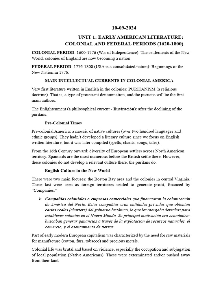 Puritan and Colonial Literature | PDF | Puritans | Age Of Enlightenment