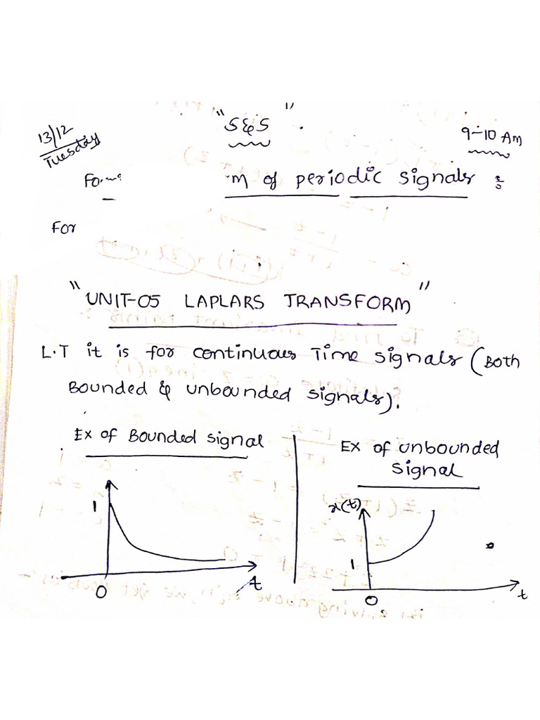 Unit 5 Laplace Transform | PDF | Mathematical Objects | Mathematical ...