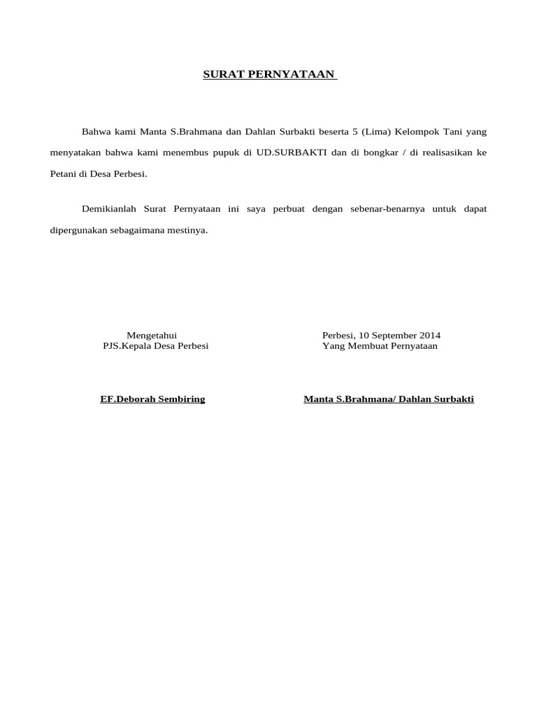 Surat Keterangan Ijin | PDF