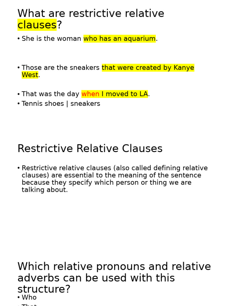Relative Clauses Lesson 2 Unit 1 | PDF | Syntax | Linguistics