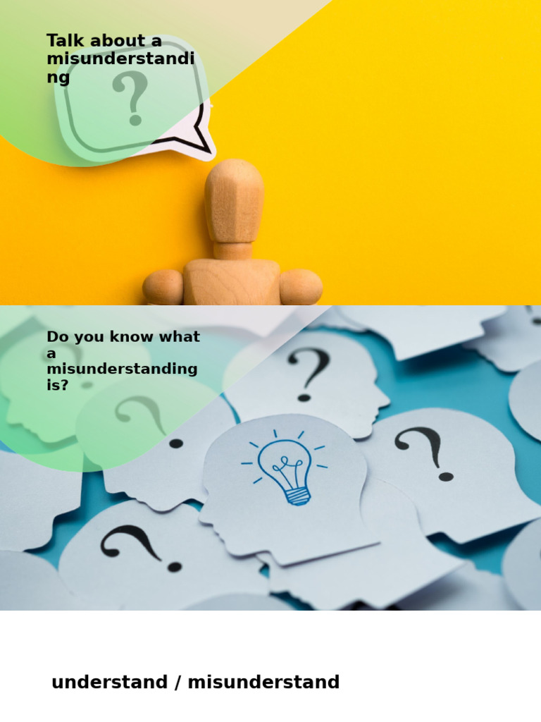 Talk About A Misunderstanding | PDF