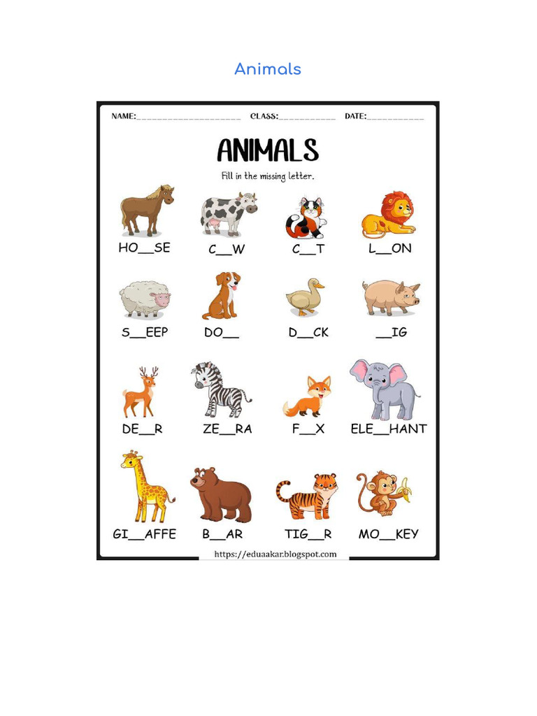 Livia's class-ANIMALS | PDF