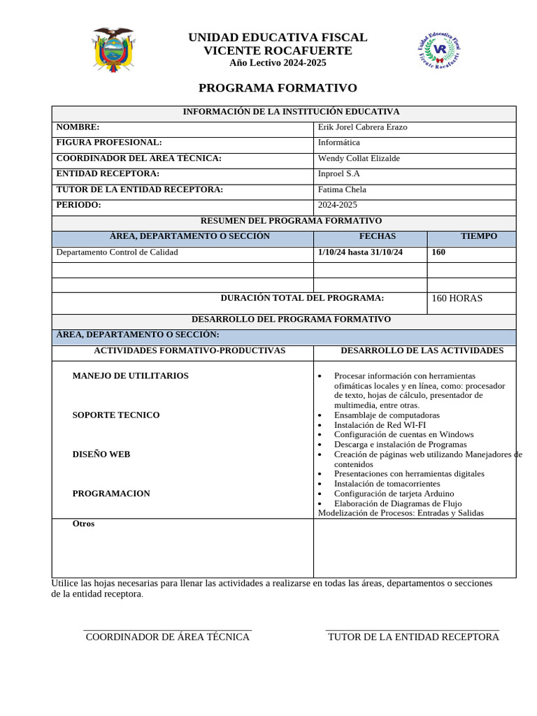 Programa Formativo Informatica | PDF | Ciencias de la Computación | Informática