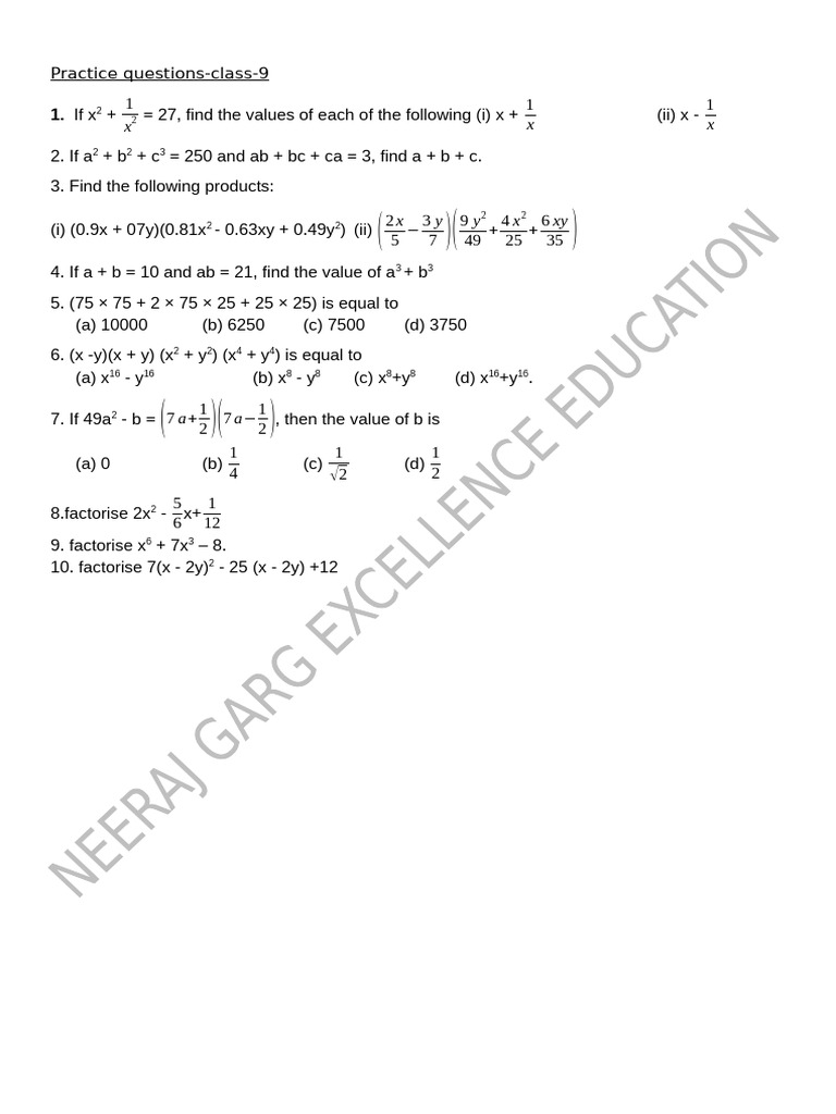 Practice Questions 9 24 2 Capter | PDF