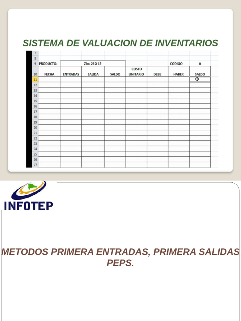Definicion Metodos Peps y Ueps Tema 3 Inventario | PDF | Valoración (Finanzas) | Economias