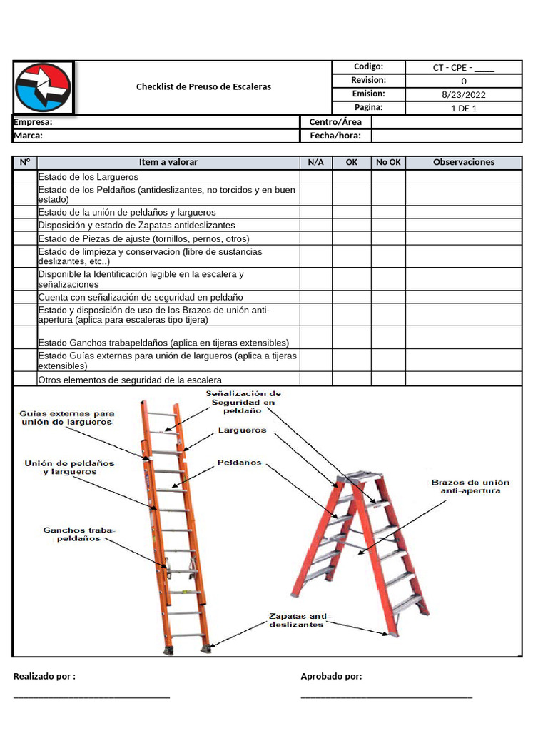 Checklist de Seguridad para Escaleras | PDF | Informática | Tecnología