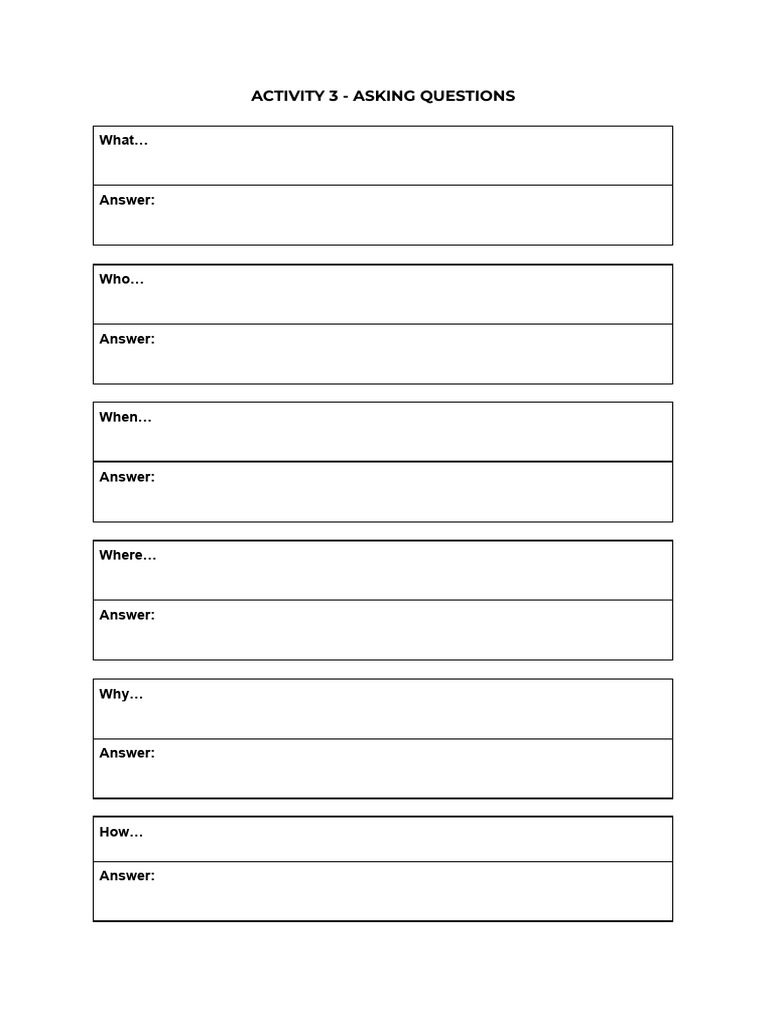 Acitivity 3 - Asking Questions | PDF