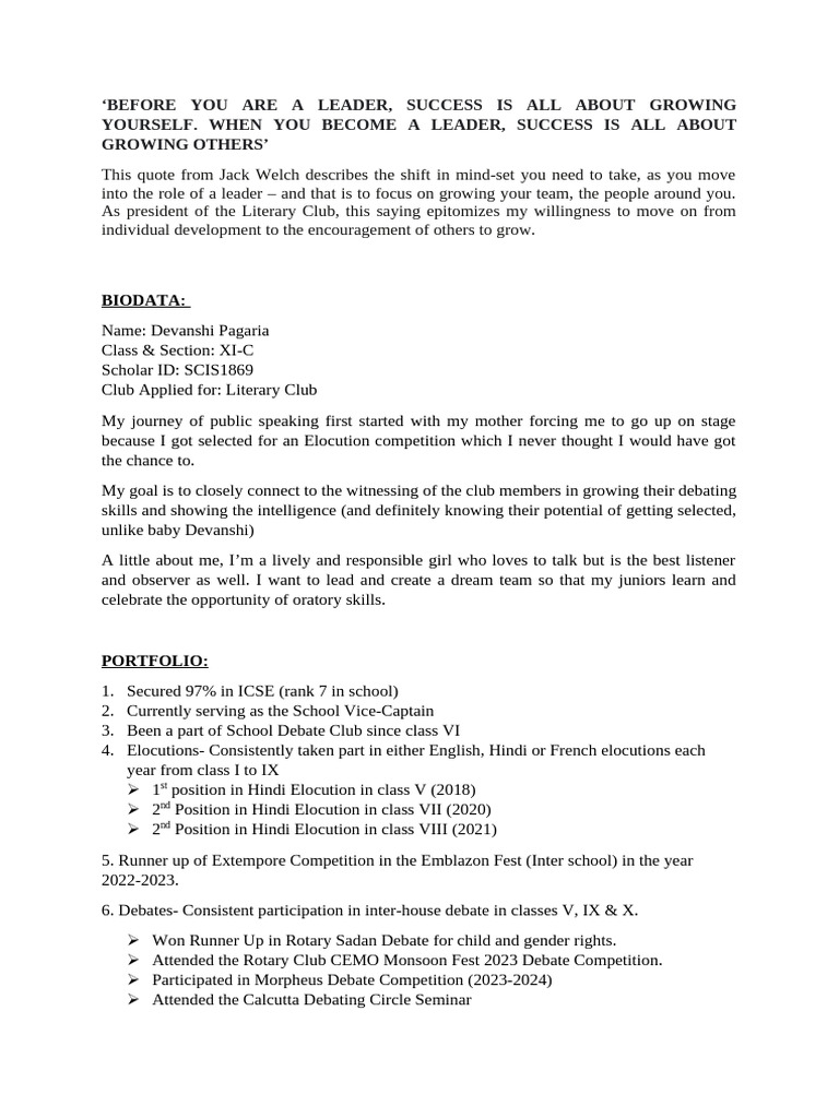 LITERARY CLUB | PDF | Human Communication | Cognition