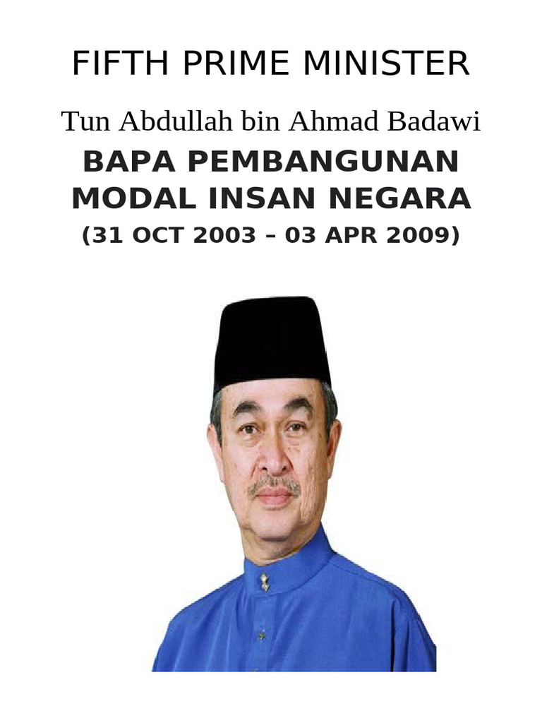 Abdullah Ahmad Badawi: Bapa Pembangunan | PDF