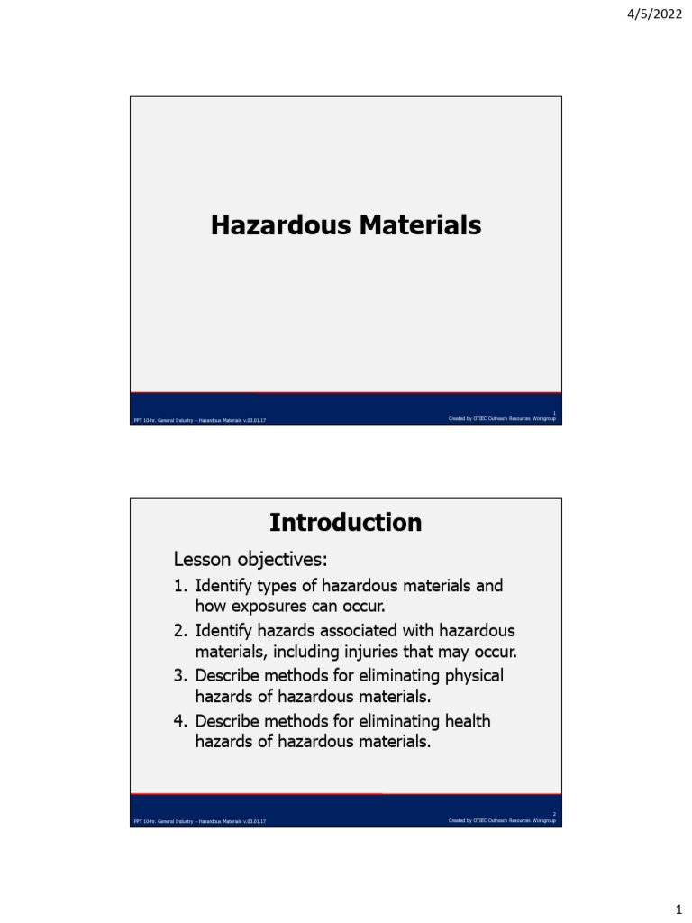Hazardous Materials Safety Training Guide | PDF | Dangerous Goods ...