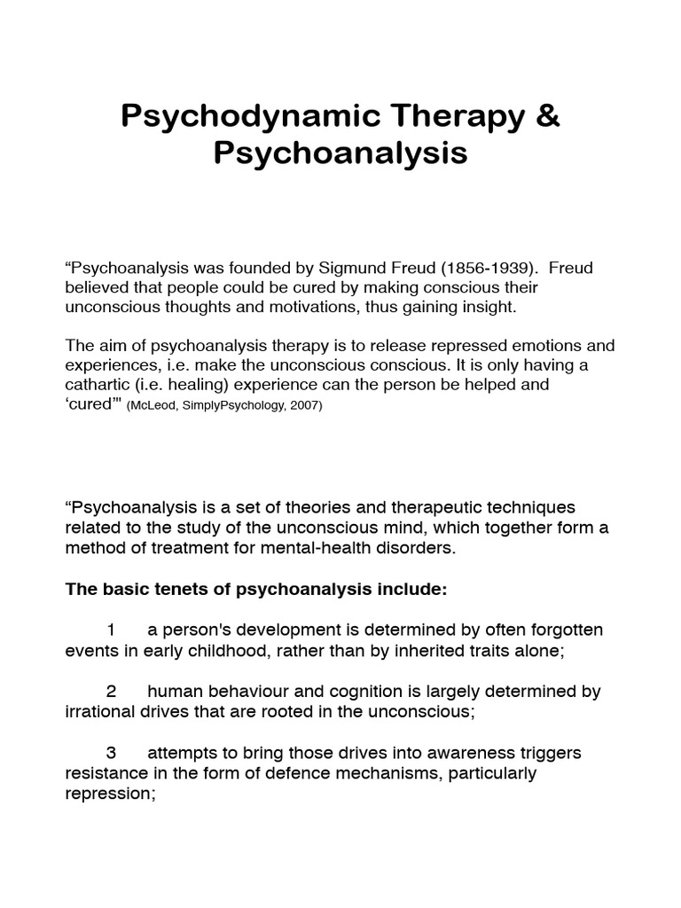 Psychoanalysis | PDF | Psychoanalysis | Unconscious Mind