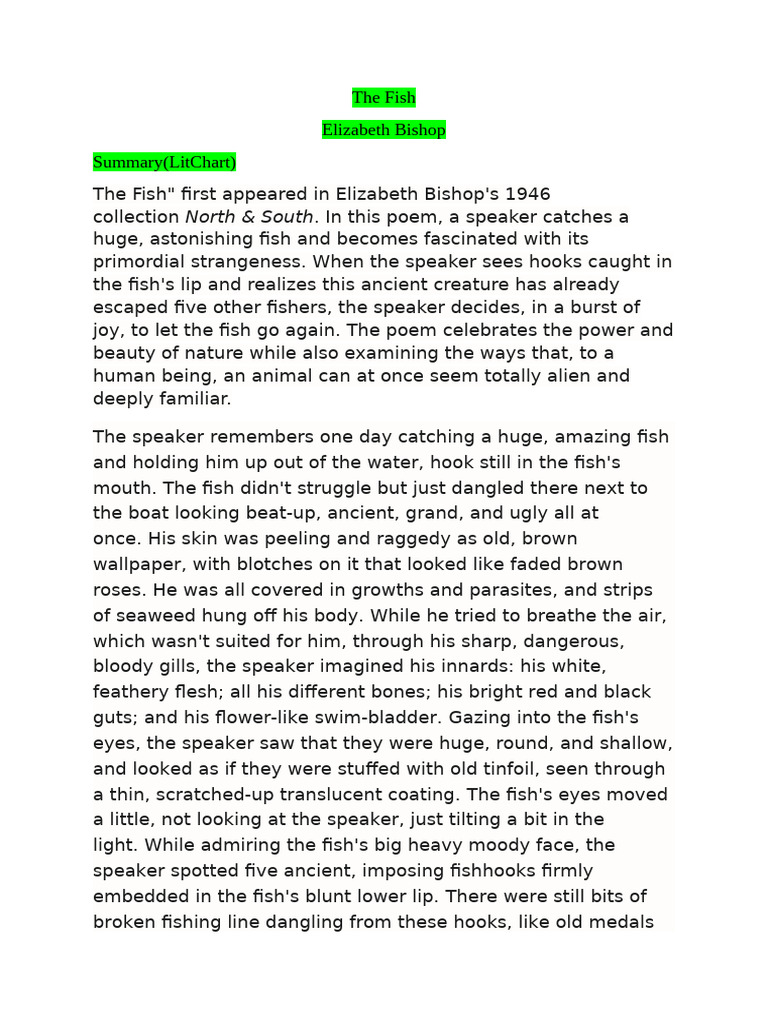 The Fish | PDF | Fish