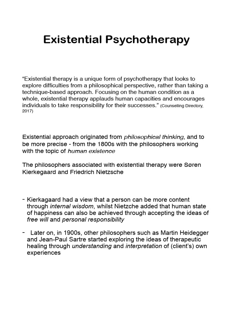 Existential+Therapy | PDF | Existentialism | Psychotherapy