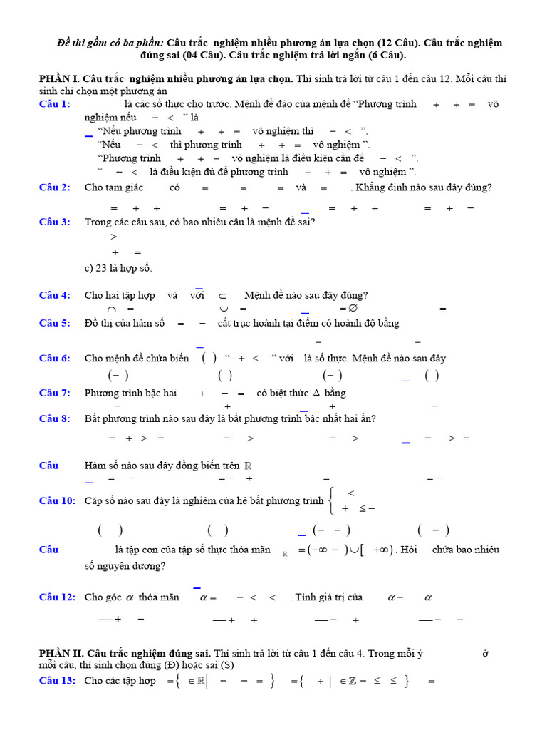 T 15. KSCL Tháng 10 - Môn Toán 10 | PDF