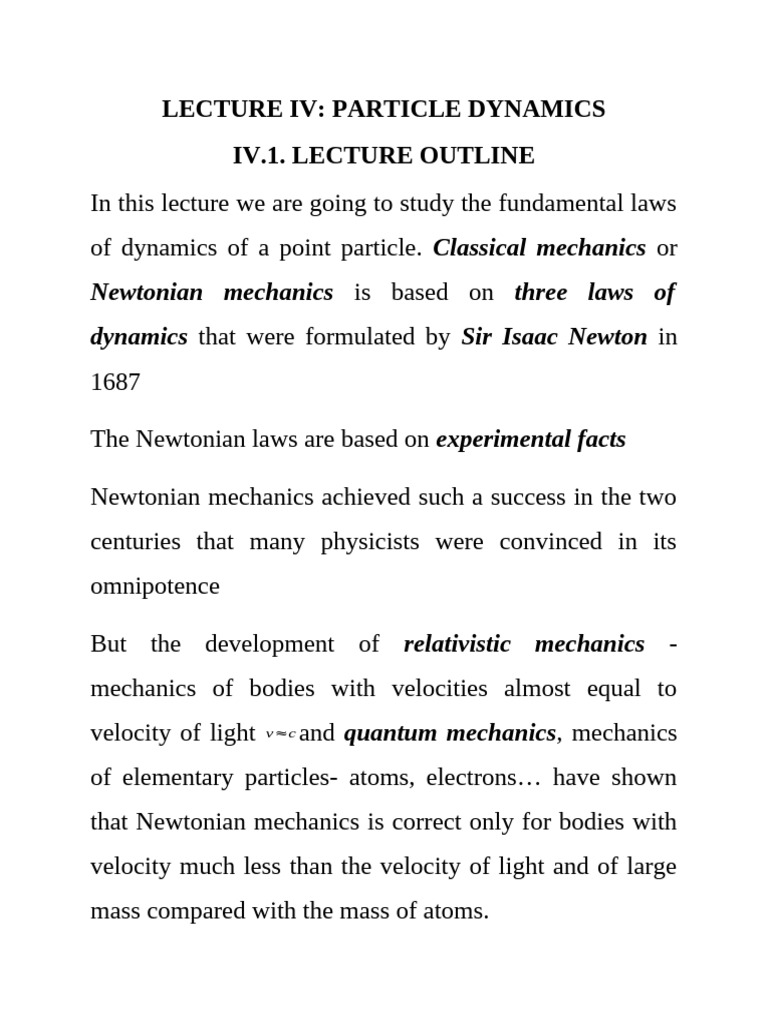 Newtons laws of motion | PDF | Classical Mechanics | Force