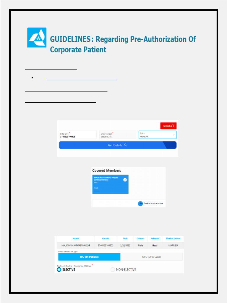Pre-Auth Guidlines | PDF | Finance & Money Management