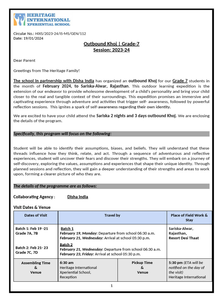 Grade 7 Khoj Docket - Hixs 2023-24 | PDF | Consent | Medical Diagnosis