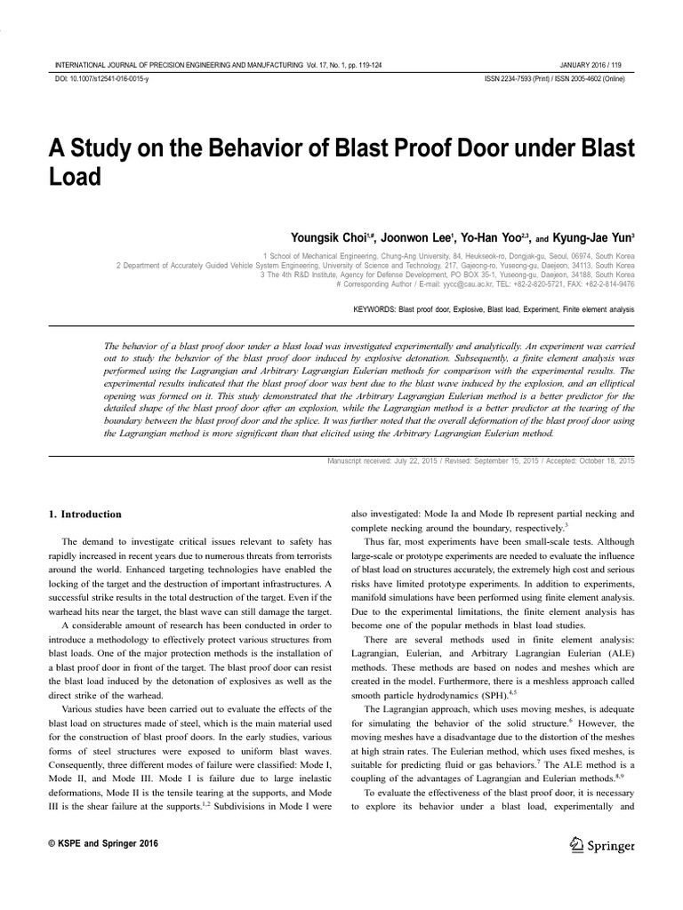 Blast Proof Door Analysis | PDF | Fracture Mechanics | Continuum Mechanics