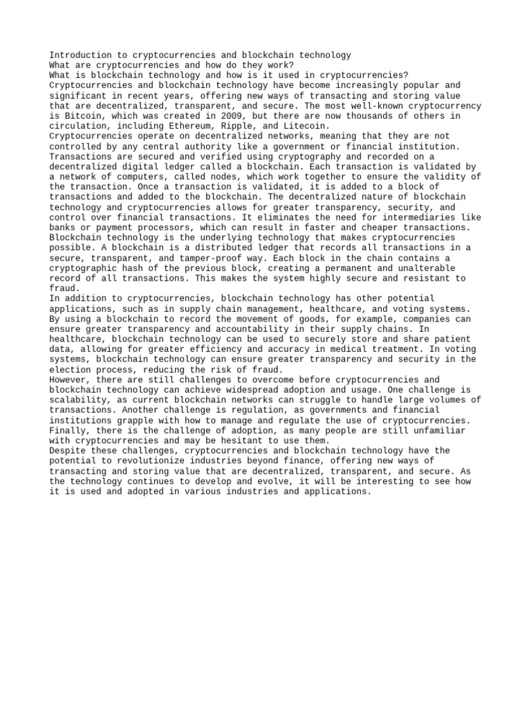 Intro to Crypto & Blockchain | PDF | Cryptocurrency | Cryptography