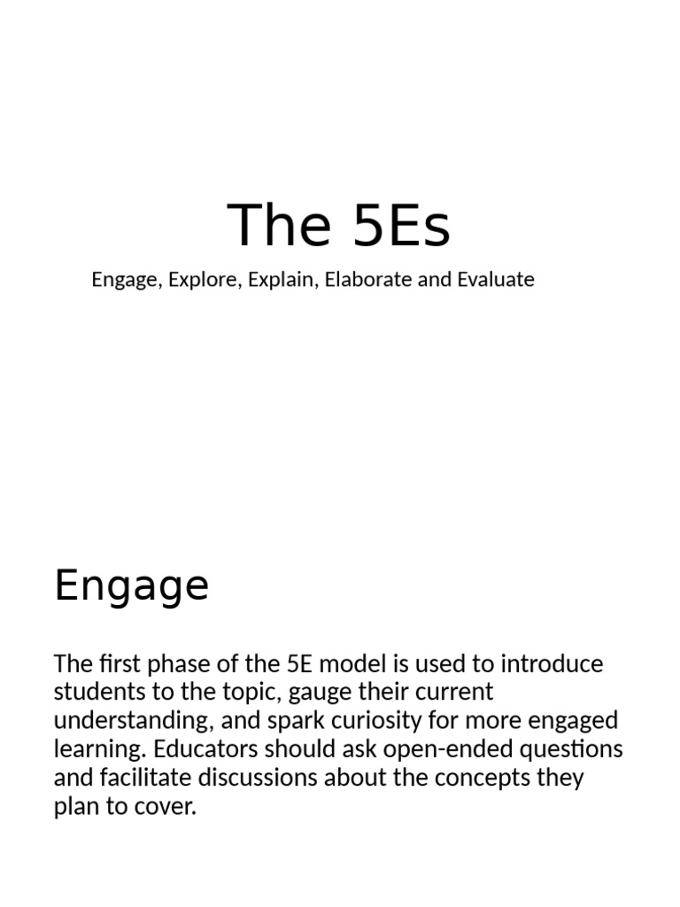 Understanding the 5E Instructional Model | PDF | Career & Growth