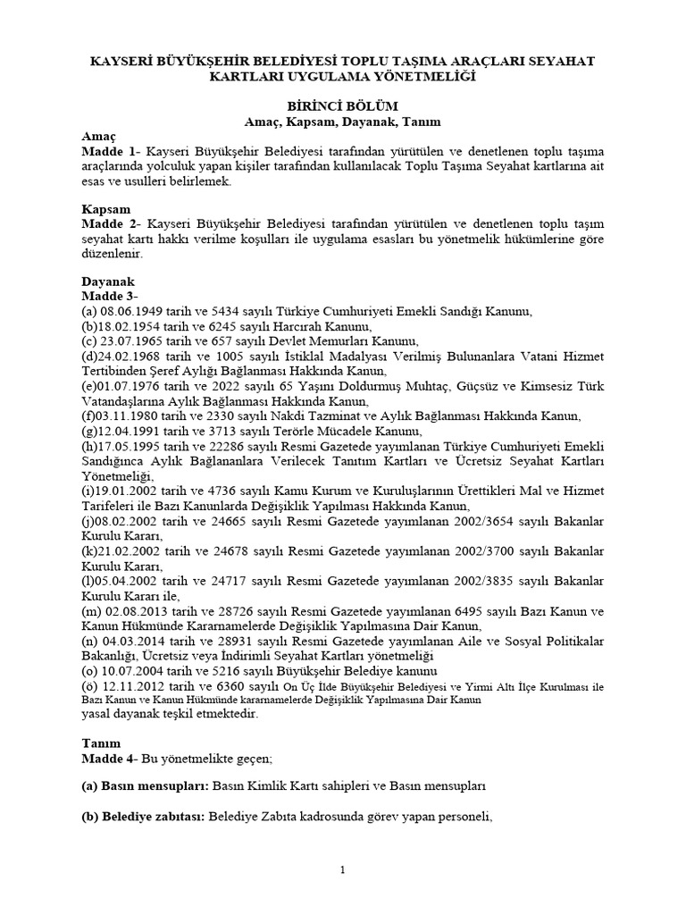 Toplu Tasima Seyahat Yonetmelik | PDF