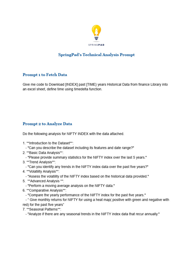 SpringPad's Technical Analysis Prompt | PDF | Computers