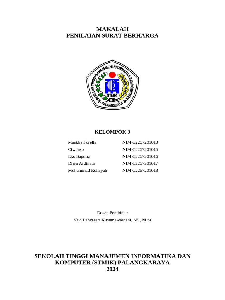 Kel3 Penilaian Surat Berharga | PDF