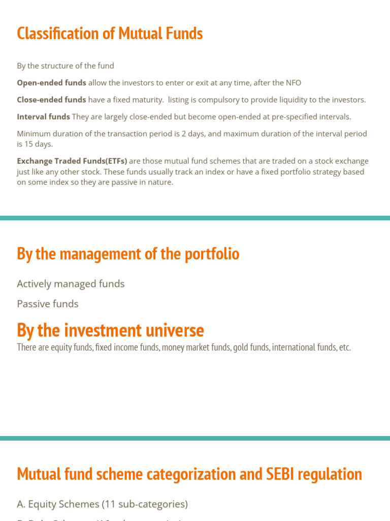 Classification of Mutual Fund | PDF | Investment Fund | Mutual Funds