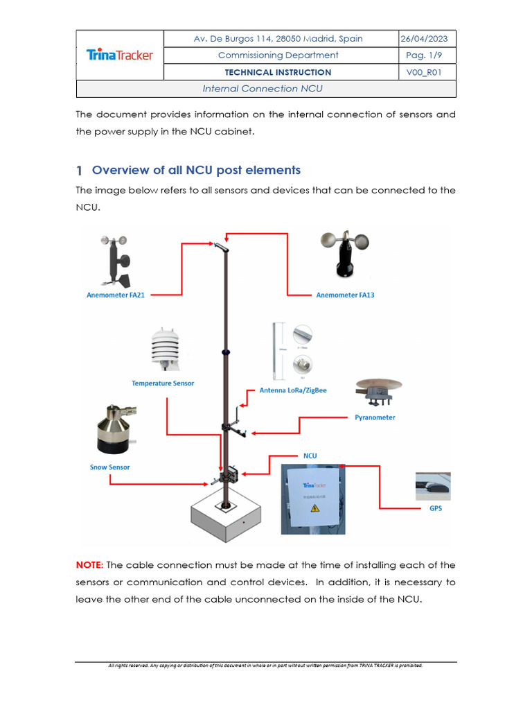 Technical Instruction - Internal Connection NCU - EX - EN - V0.1 | PDF ...