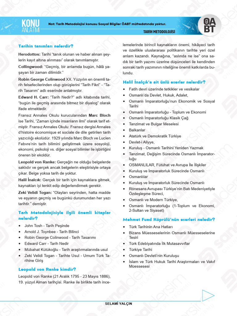 Tarih Genel Tekrar Konu Anlatımı | PDF