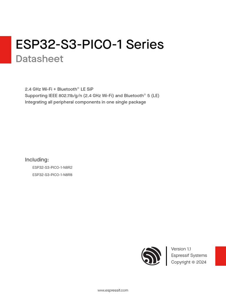 Esp32 s3 Pico 1 - Datasheet - en | PDF | Booting | Wi Fi