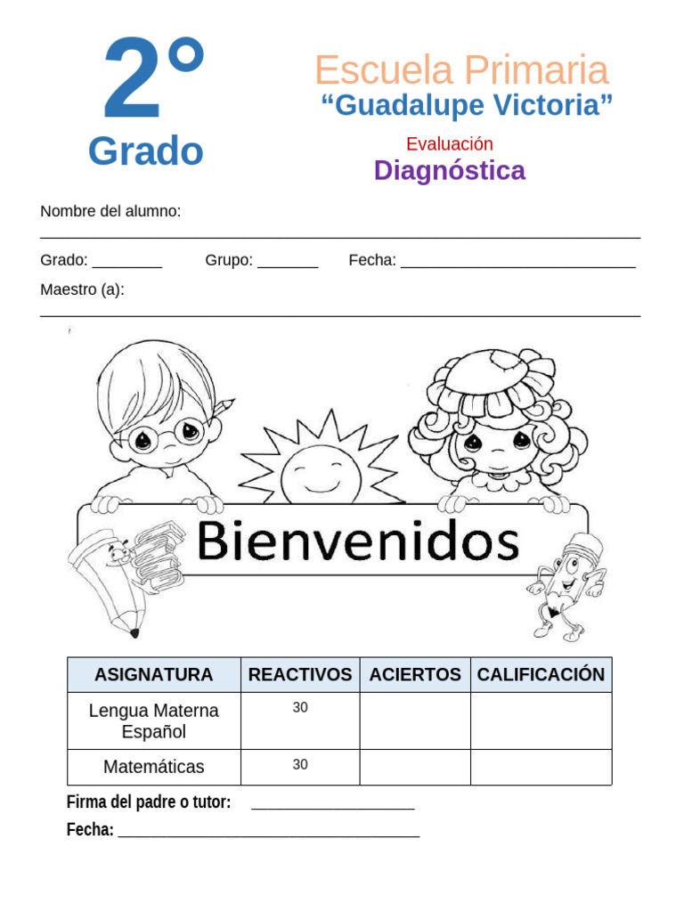 Examen Diagnostico Segundo Grado | PDF | Rana