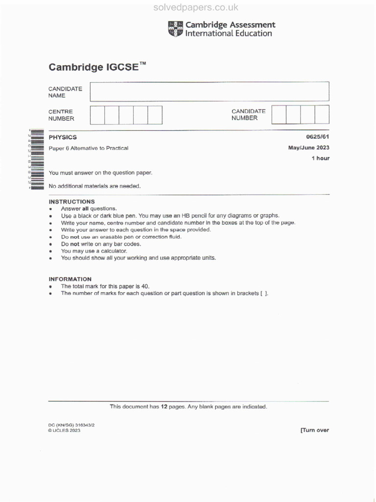 0625 s23 QP 61 Solved | PDF