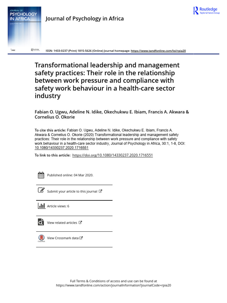 Transformational Leadership in Healthcare Safety | PDF | Safety ...